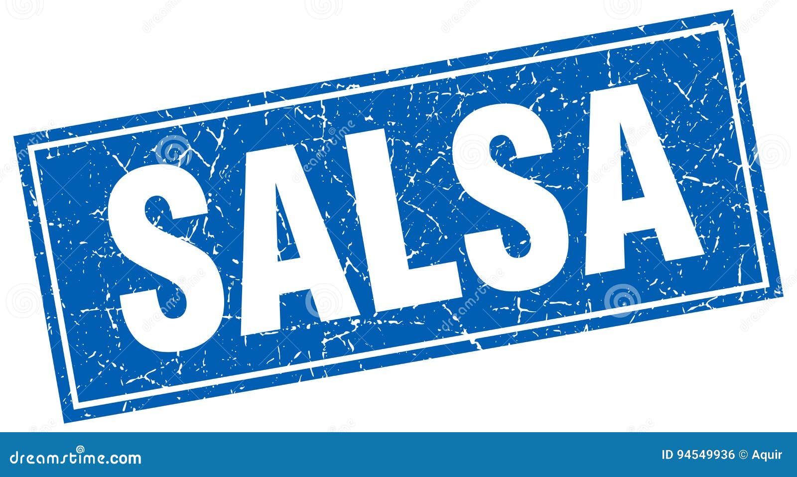 Salsa Blue Square Grunge Stamp Stock Vector - Illustration of isolated ...