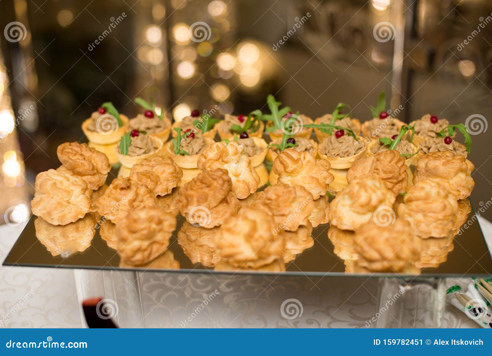 Salsa Canape Cracker Appetizers with Soft Cheese. Stock Image - Image ...