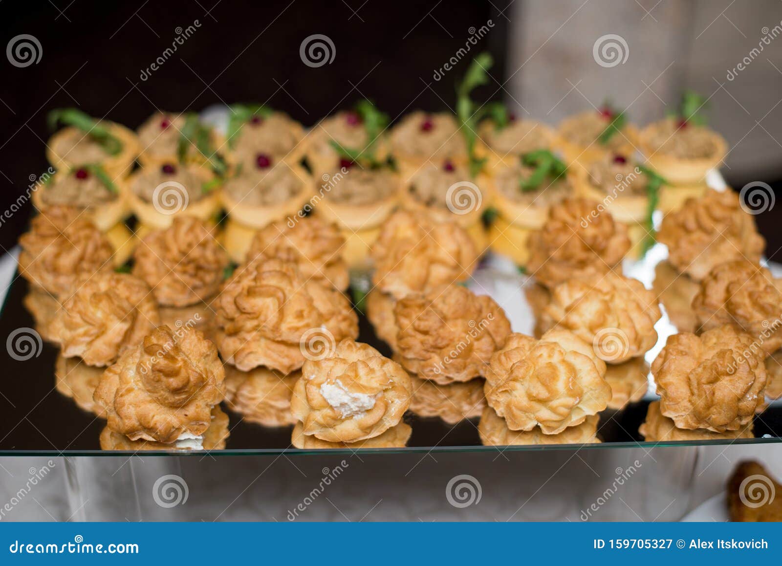 Salsa Canape Cracker Appetizers with Soft Cheese. Stock Image - Image ...