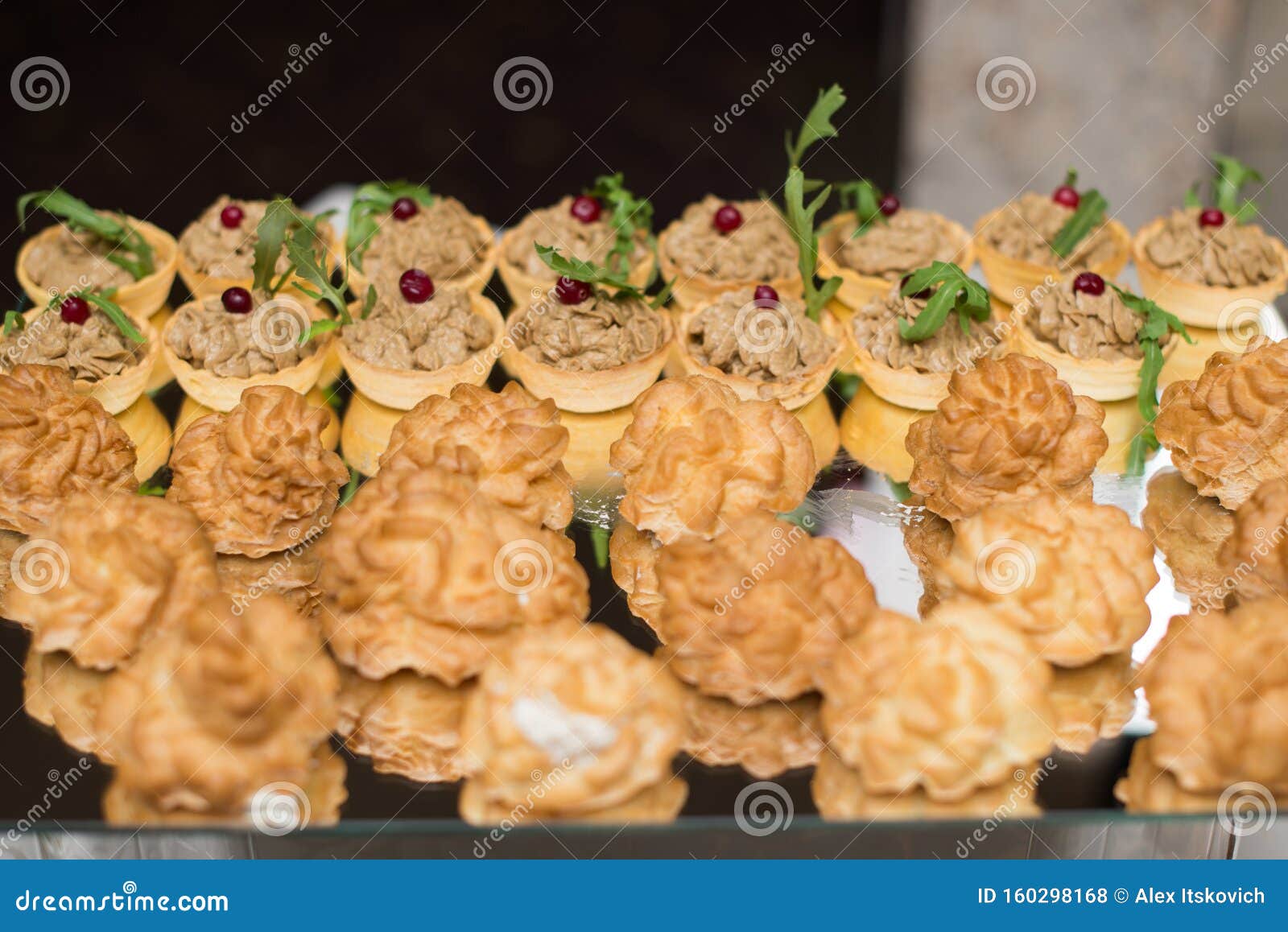 Salsa Canape Cracker Appetizers with Soft Cheese. Stock Photo - Image ...