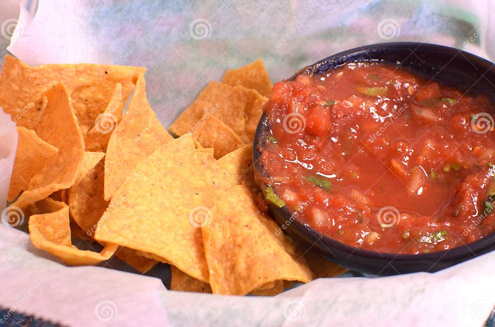 Salsa and Chips stock image. Image of mexican, fried - 141219053