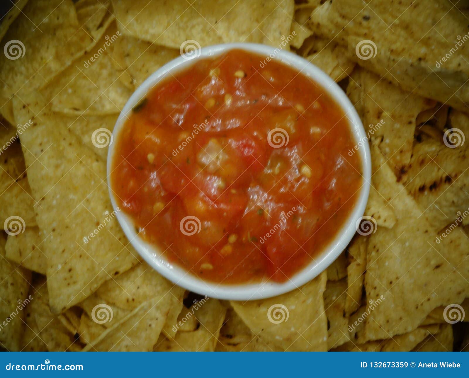 Salsa and chips stock image. Image of salsa, tomato - 132673359
