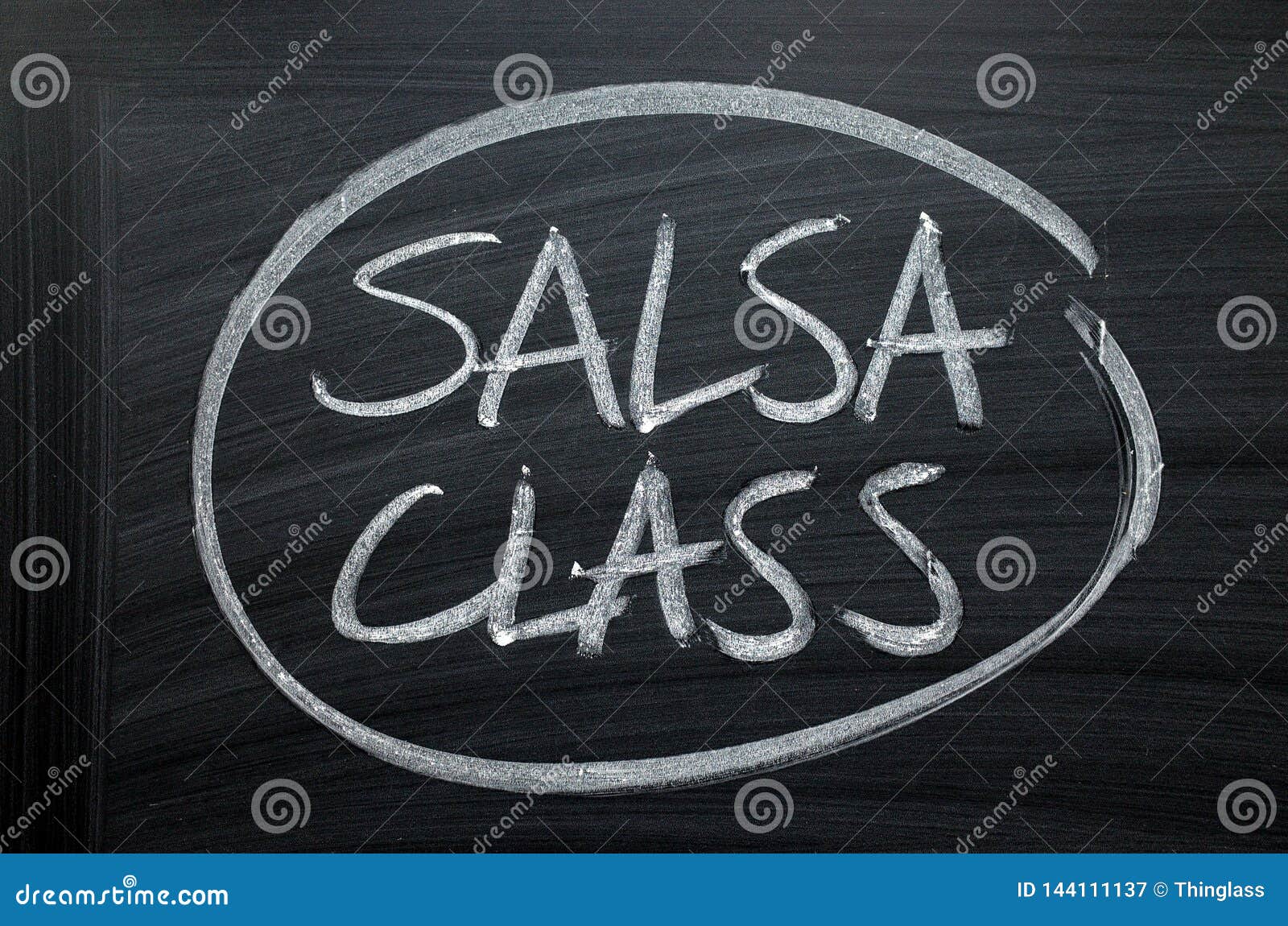 Salsa Class Blackboard Sign Stock Image - Image of phrase, class: 144111137