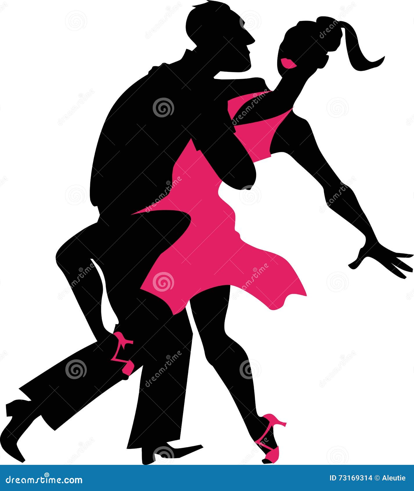 Sexy Salsa Couple Dancing Continuous One Line Drawing. Latin Ballroom ...