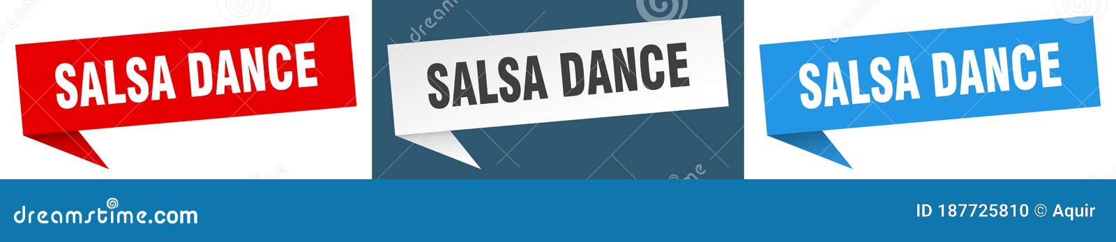Salsa Dance Banner. Salsa Dance Speech Bubble Label Set Stock Vector ...