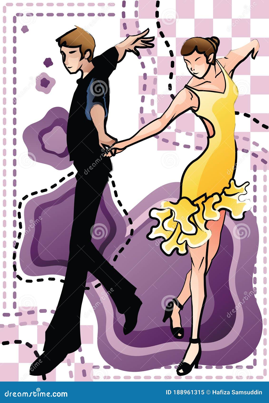 Salsa Dancers Vector Illustration | CartoonDealer.com #73169086