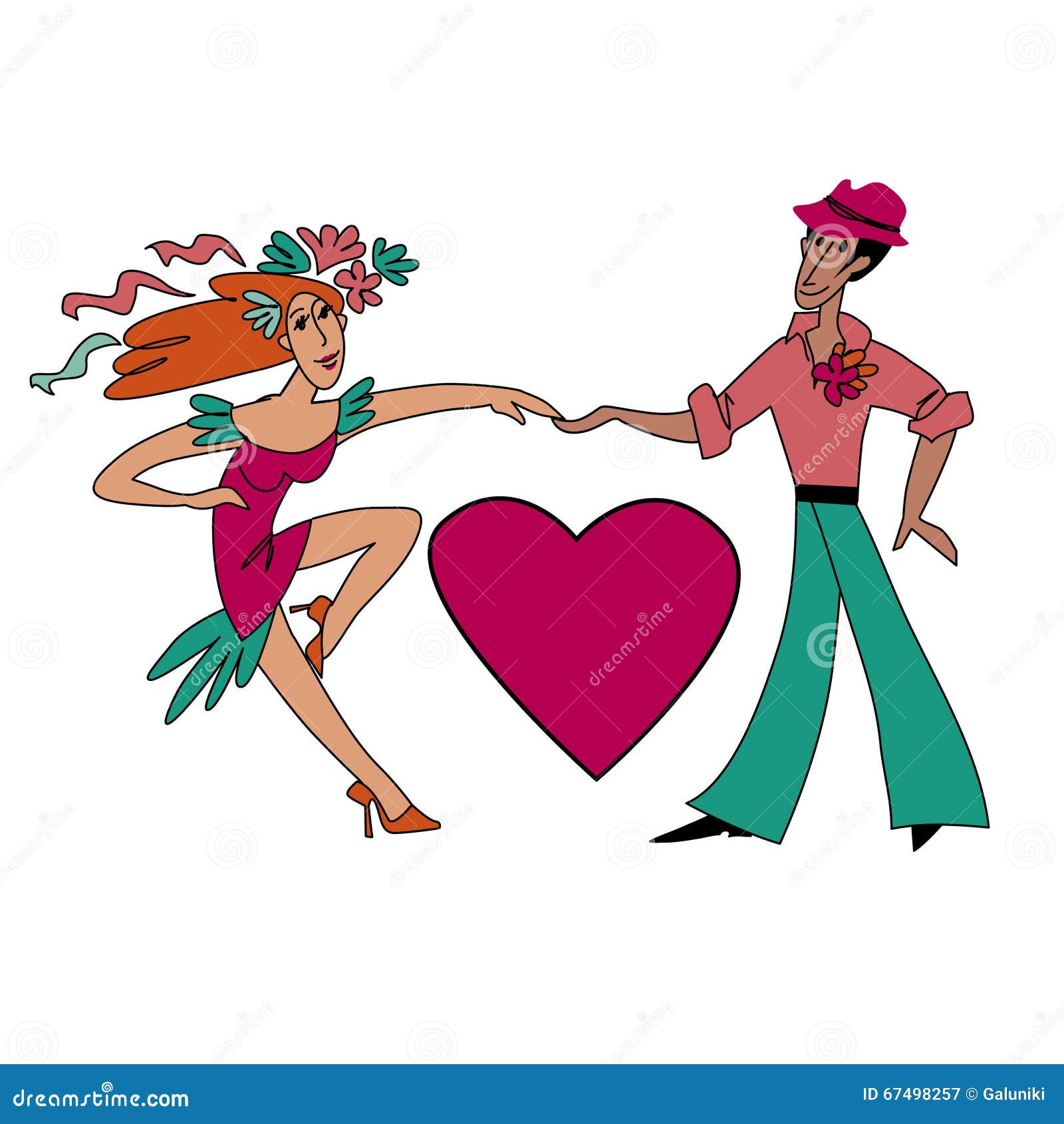 Salsa dancers stock vector. Illustration of tango, ballroom - 67498257