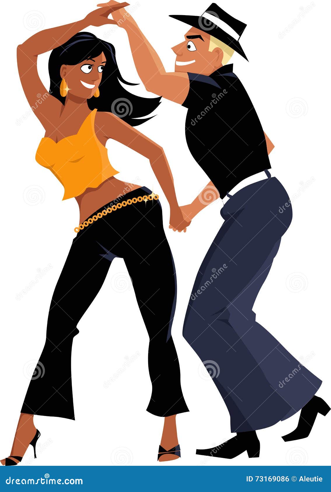 Salsa dancers stock vector. Illustration of performance - 73169086