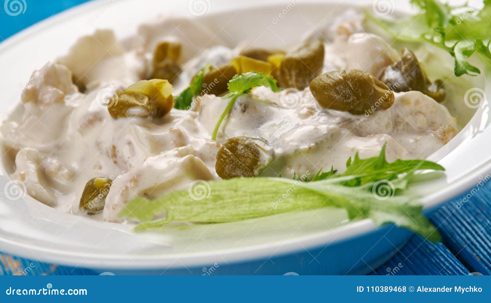 Salsa de alcaparras stock photo. Image of seafood, olive - 110389468