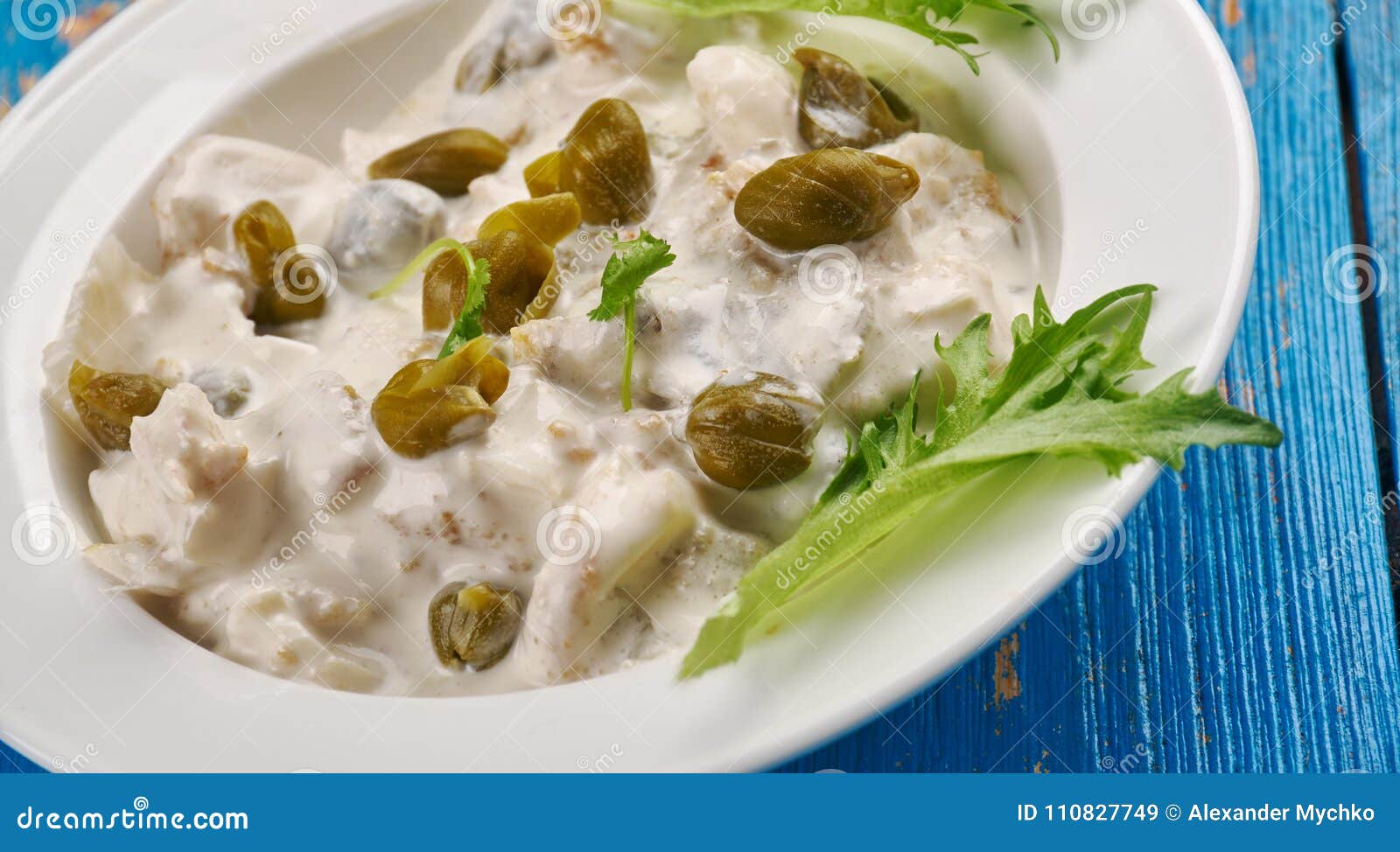 Salsa de alcaparras stock image. Image of garlic, lemon - 110827749