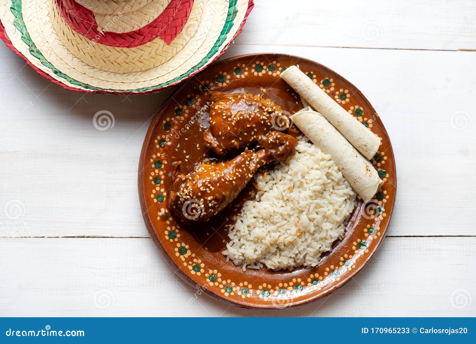 Salsa De Mole Mexicana Con Pollo Imagen de archivo - Imagen de carne ...