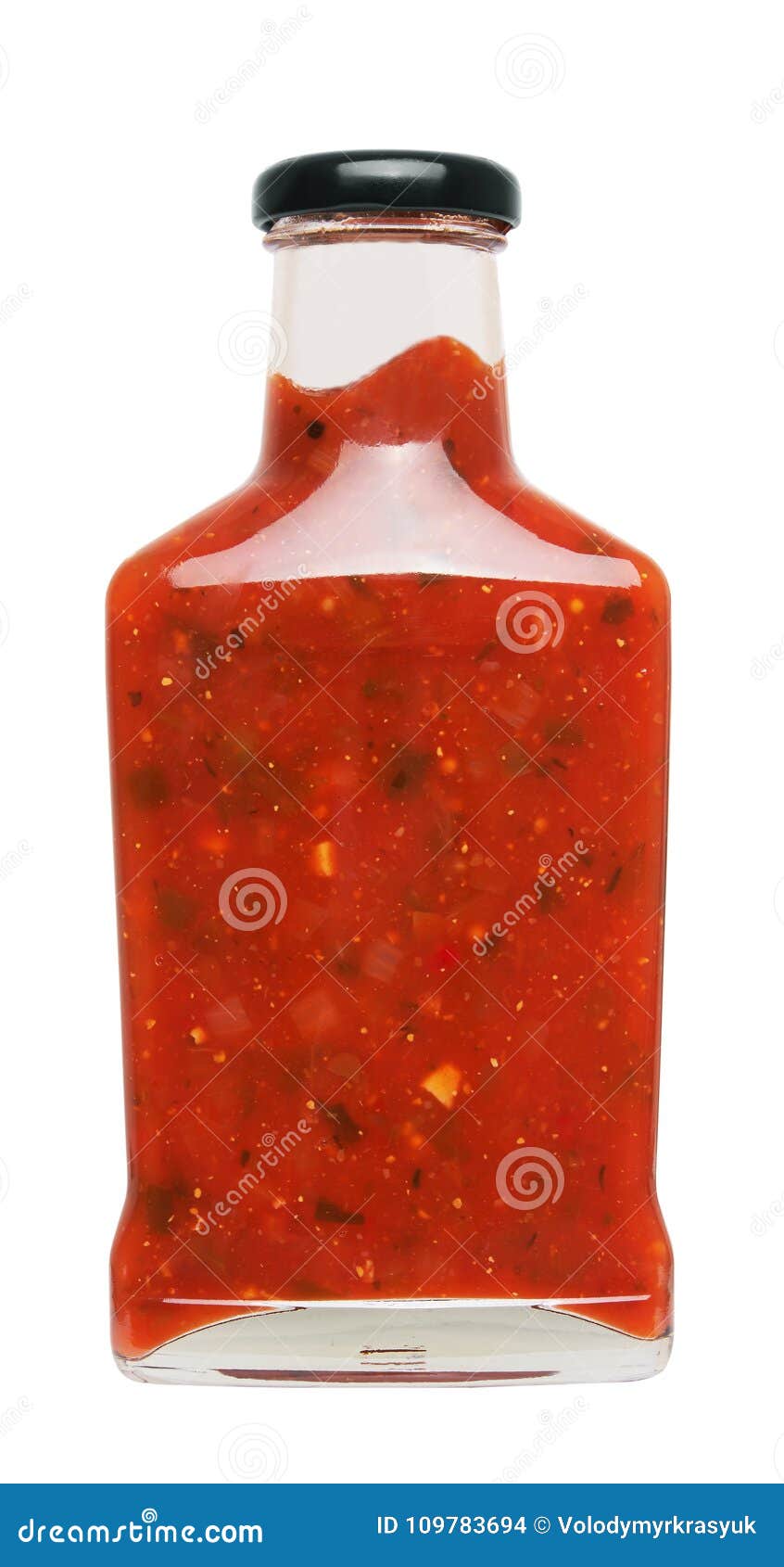Salsa en botella en blanco foto de archivo. Imagen de hecho - 109783694
