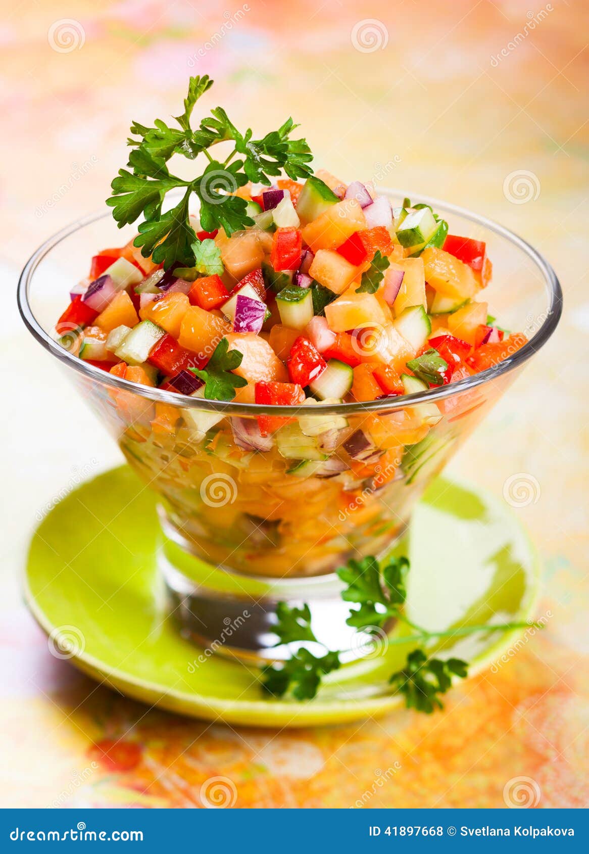 Salsa with melon stock photo. Image of gourmet, eating - 41897668