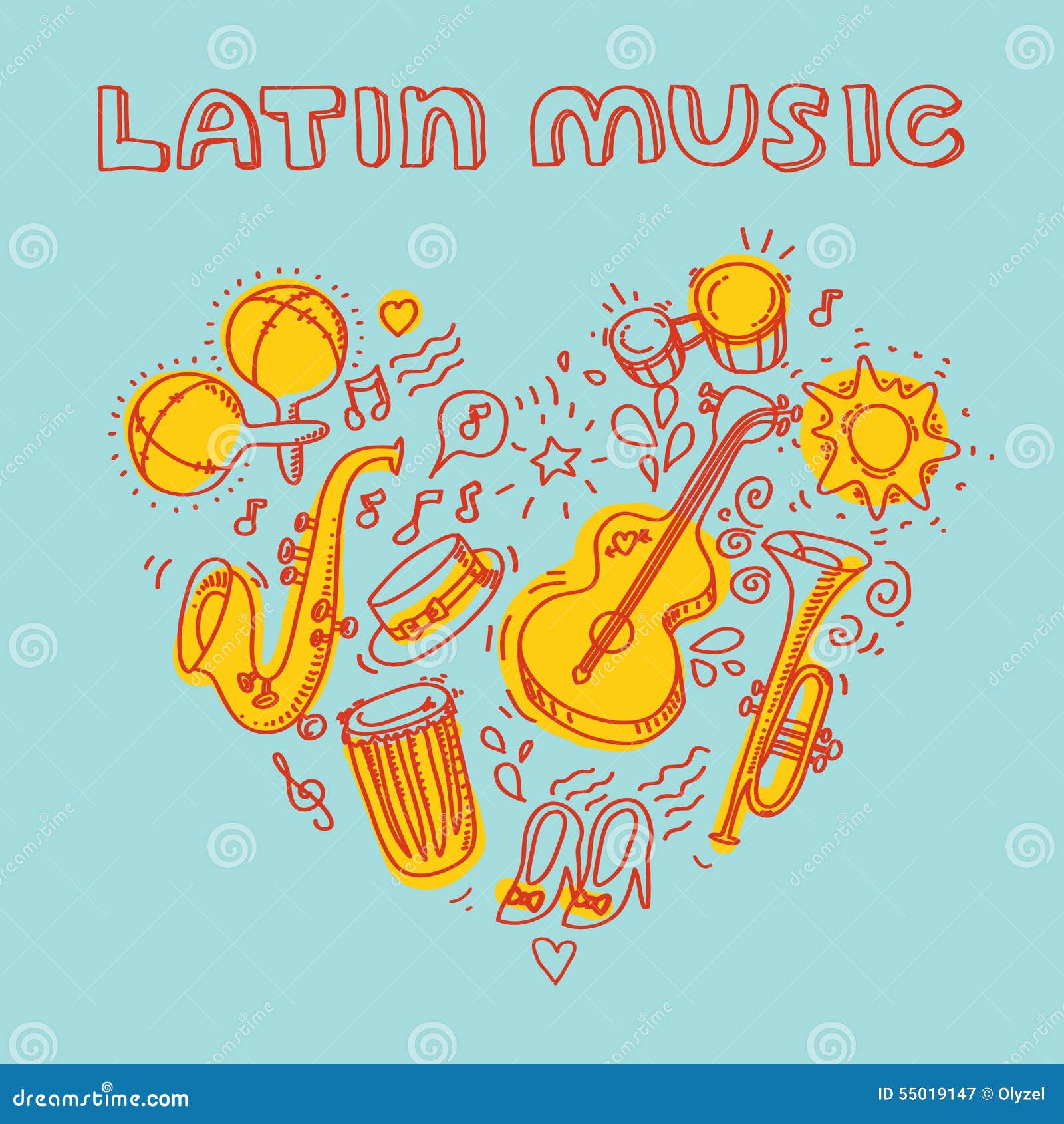 Salsa Music and Dance Illustration with Musical Stock Vector ...