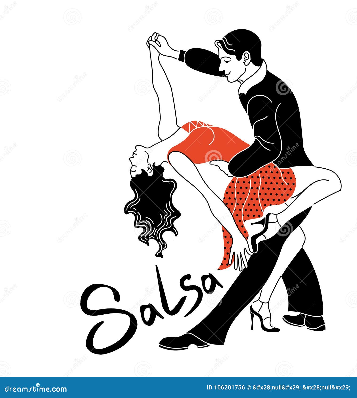 Salsa Party Dance Poster Elegant Couple Dancing Salsa Retro Style