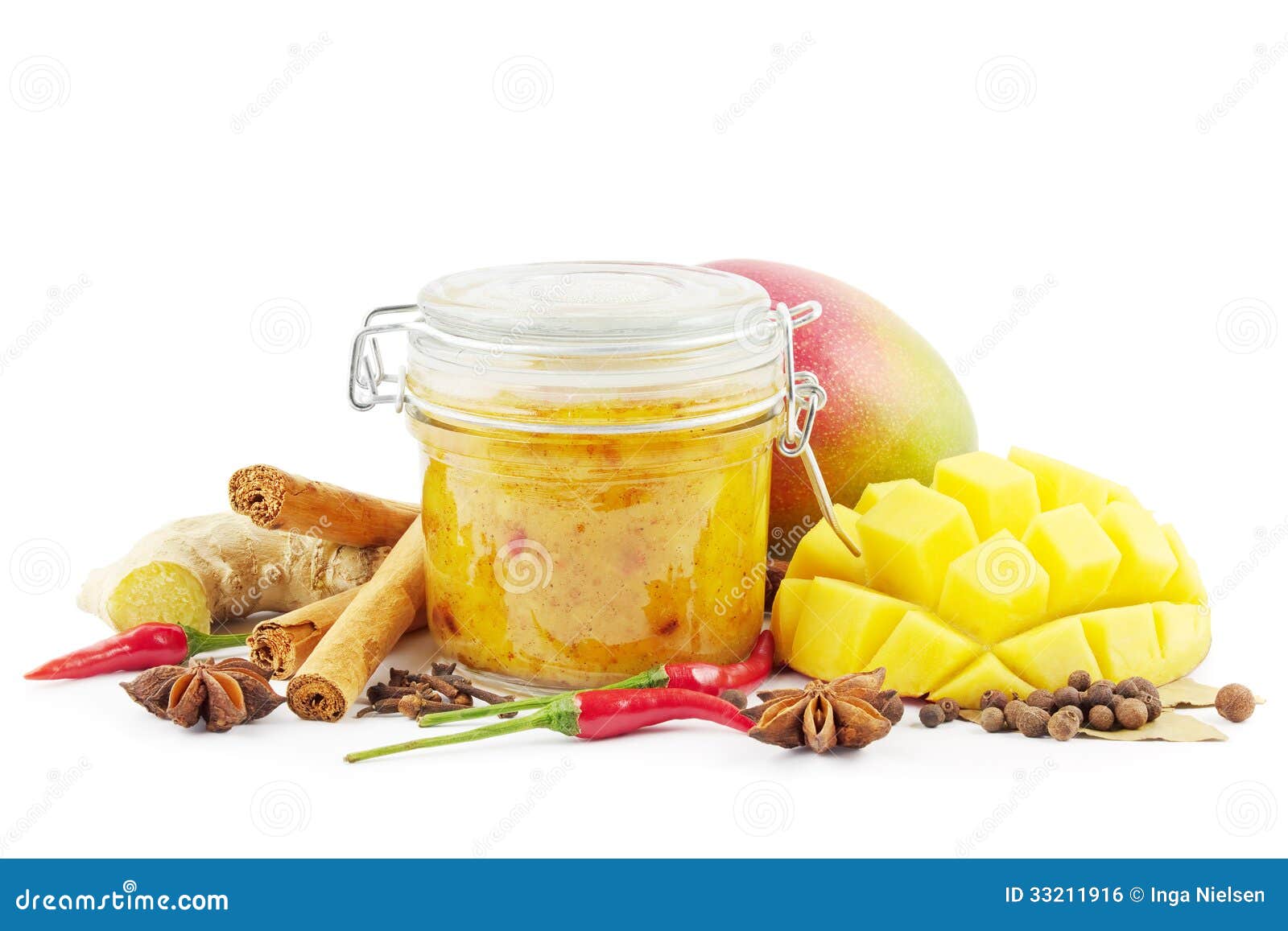 Salsa Picante Del Mango En Blanco Foto de archivo - Imagen de ...