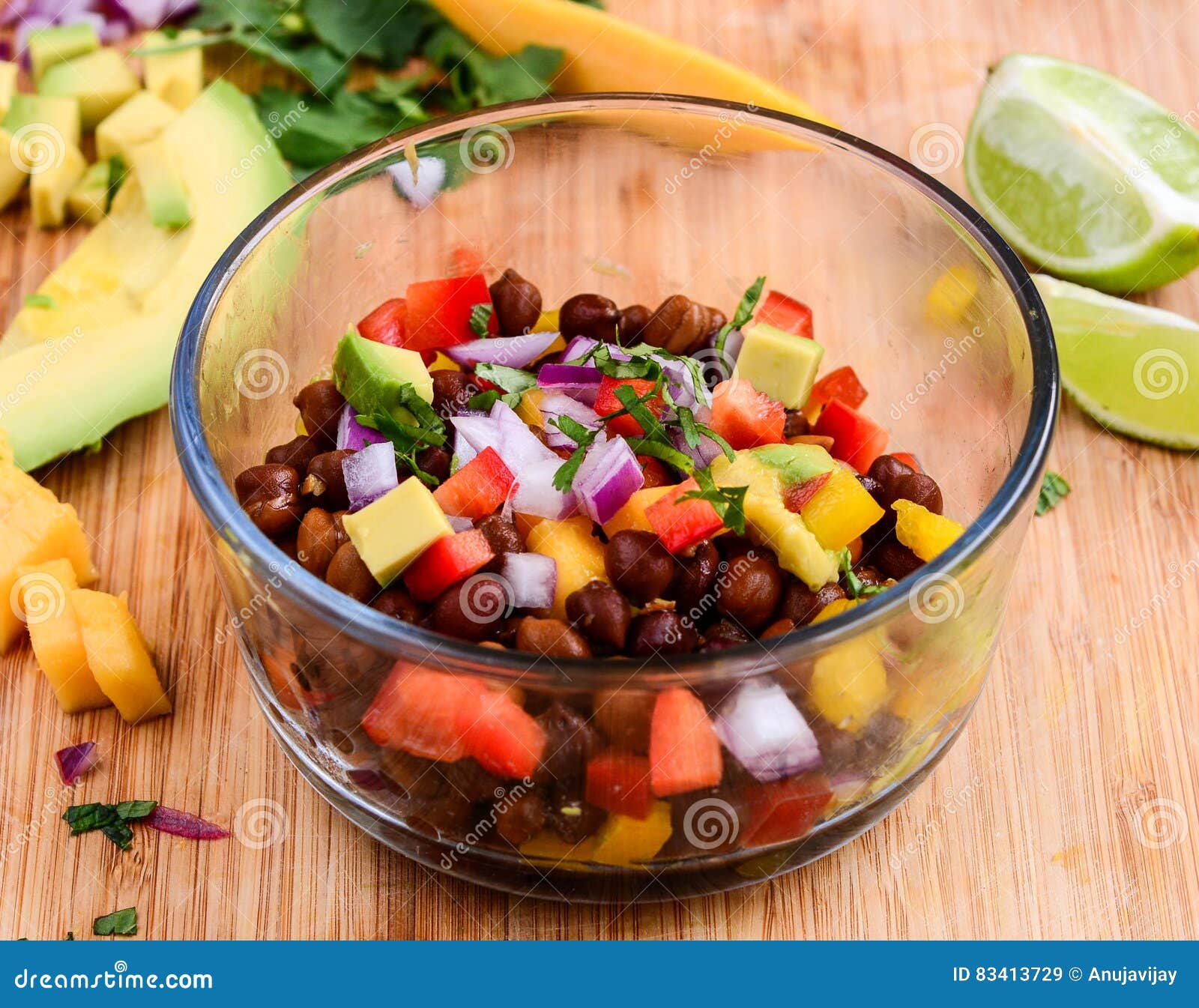 Salsa Salad stock image. Image of mango, lime, nutritious - 83413729
