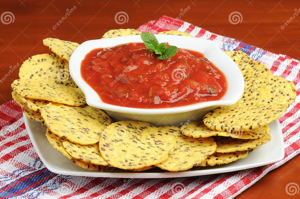 Salsa and Tortilla Chips stock image. Image of salsa, snack - 4343877