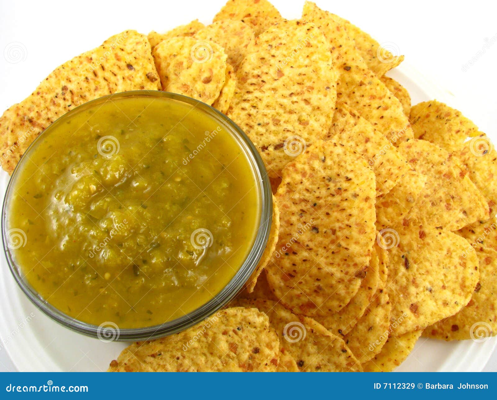 Salsa Verde and Chips stock image. Image of crunchy, bowl - 7112329