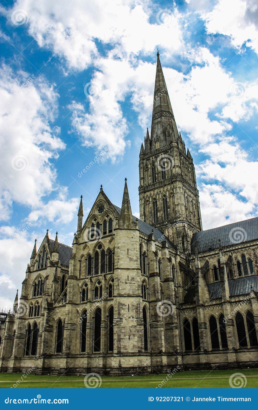 Salsbury cathedral stock image. Image of kathedral, grass - 92207321