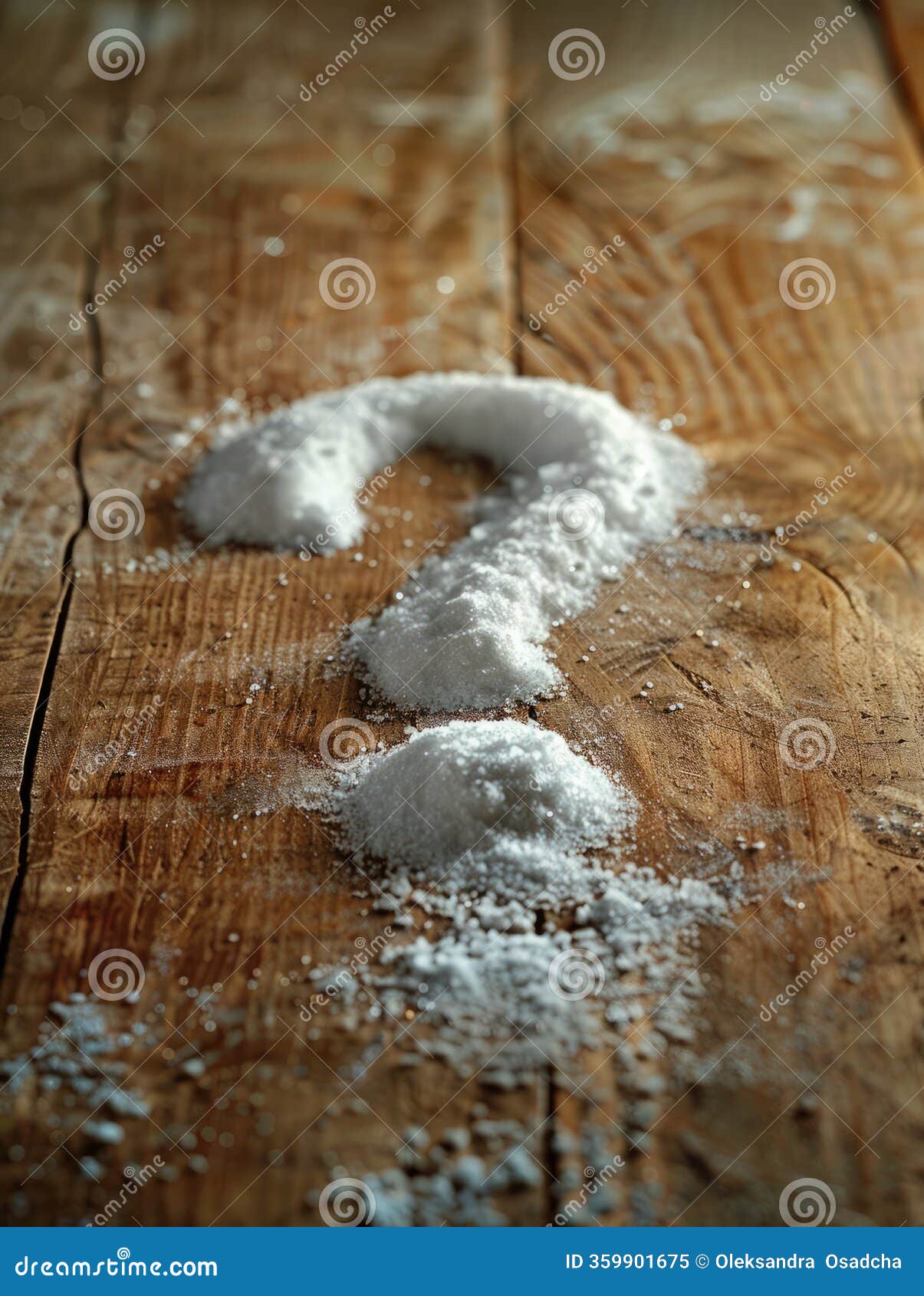 Salt Arranged in the Shape of a Question Mark on Wooden Surface. Stock ...