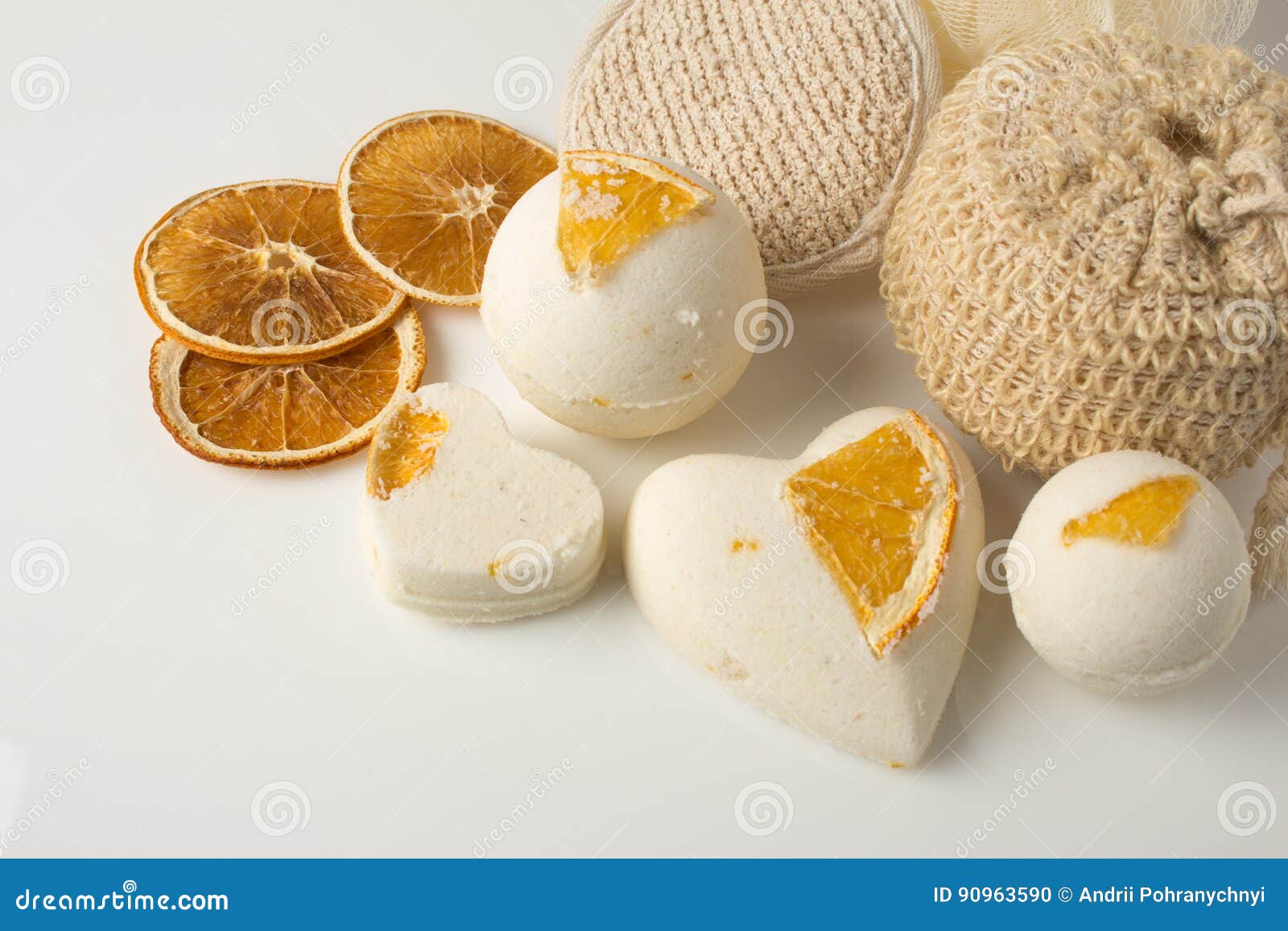 Salt Bath Bomb Decorated Orange Stock Photo - Image of orange ...
