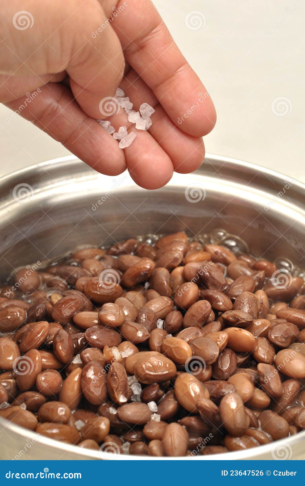 Salt on beans stock photo. Image of staple, beans, cooked - 23647526