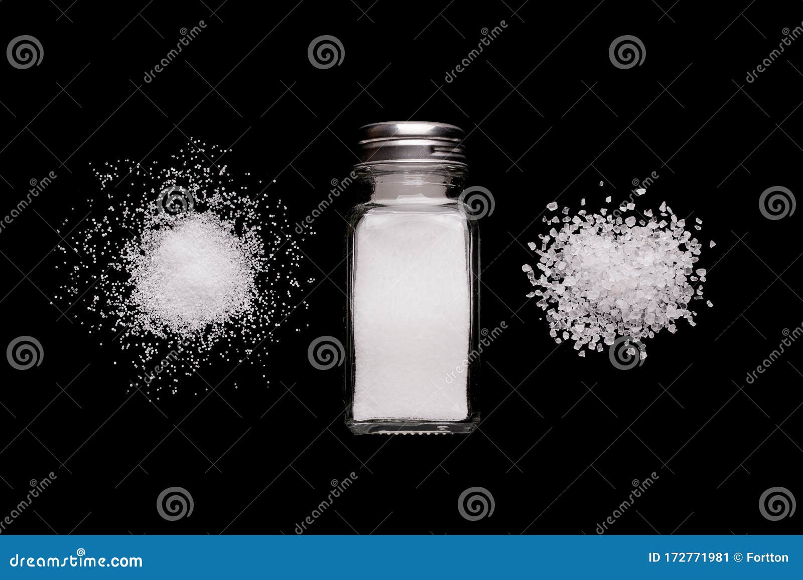 Salt on a Black Background. Salt Crystals Stock Image - Image of food ...