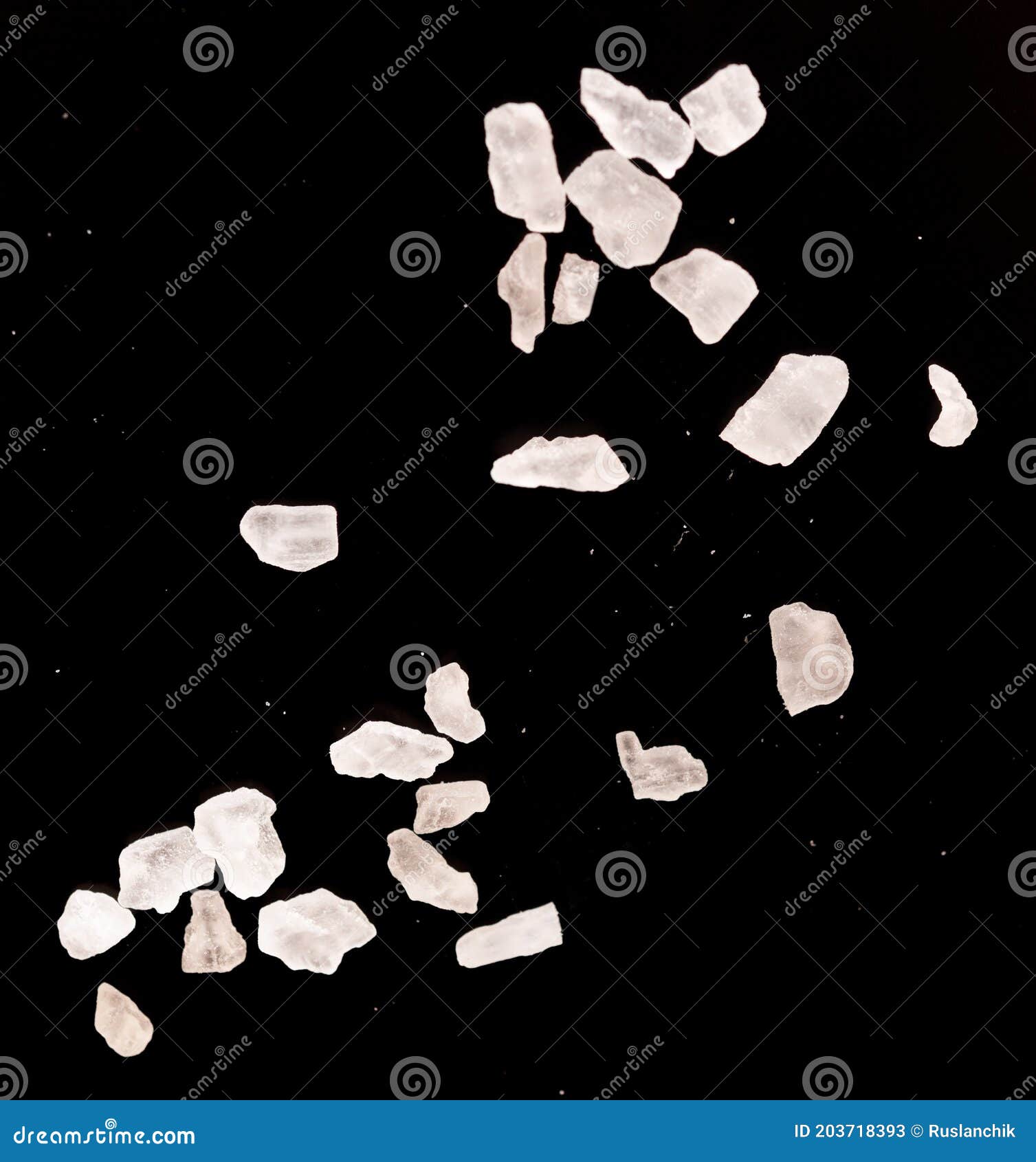 Salt on black stock image. Image of surface, isolated - 203718393