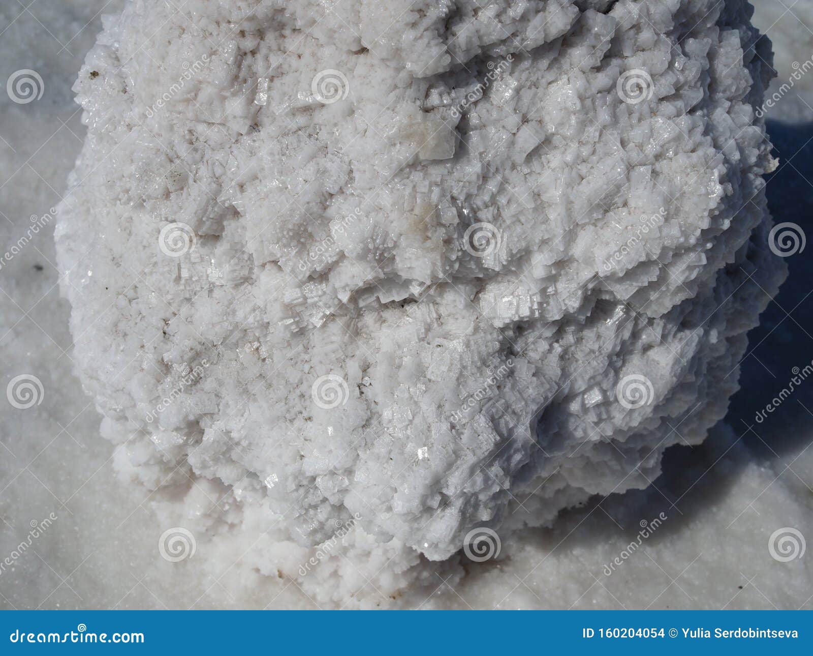 Salt Block, a Huge Block of Salt on Which Structured Grains of Salt are ...