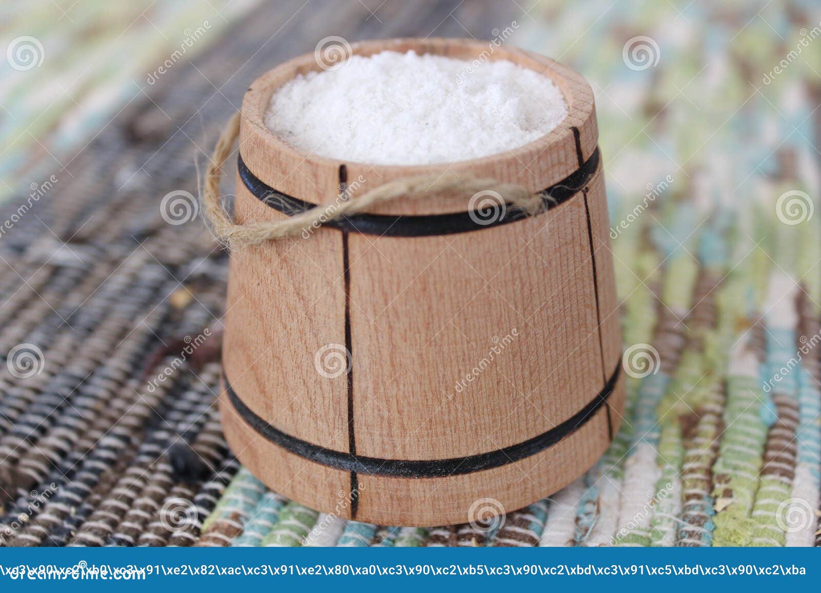 Salt in the bucket stock image. Image of wooden, natural - 111853685