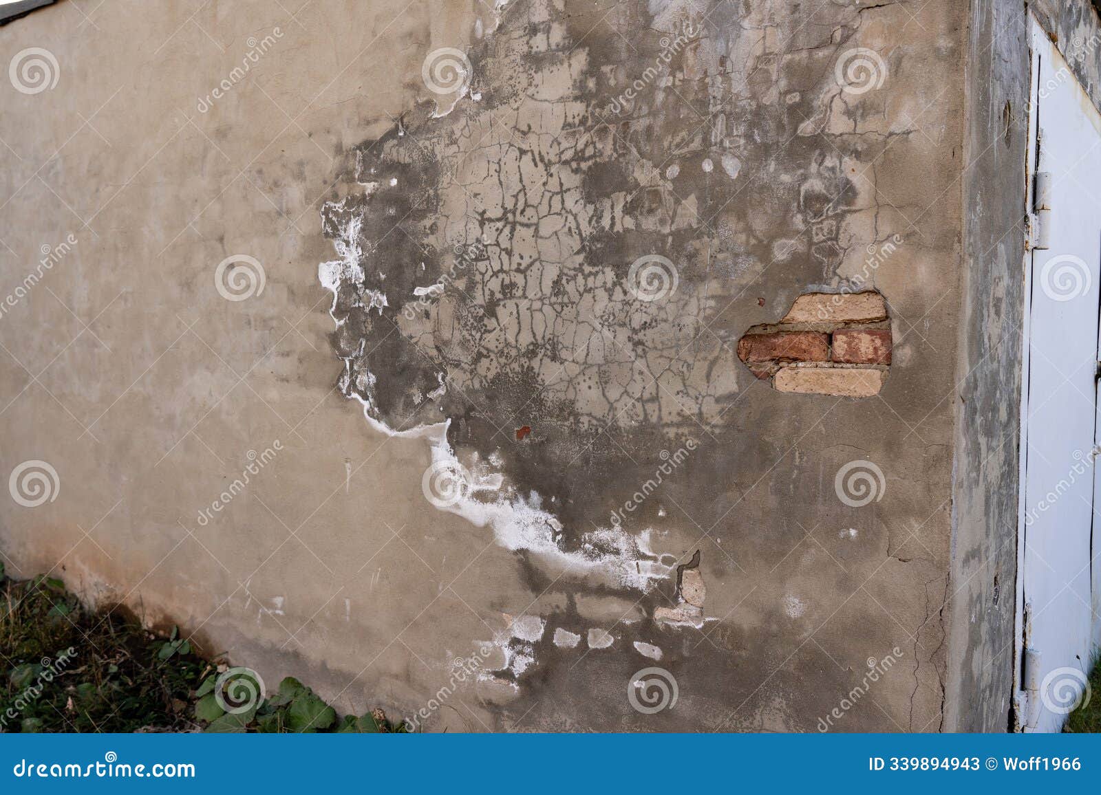 Salt buildup on brickwork. stock image. Image of stain - 339894943