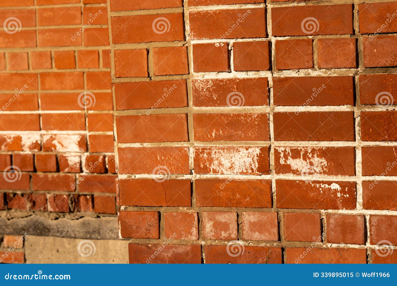 Salt buildup on brickwork. stock image. Image of white - 339895015