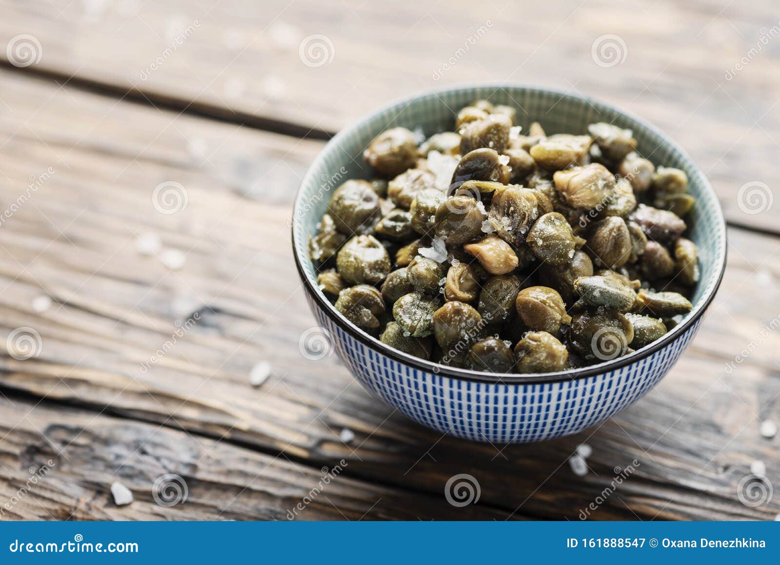 Salt Capers on the Wooden Table Stock Image - Image of bowl, gourmet ...