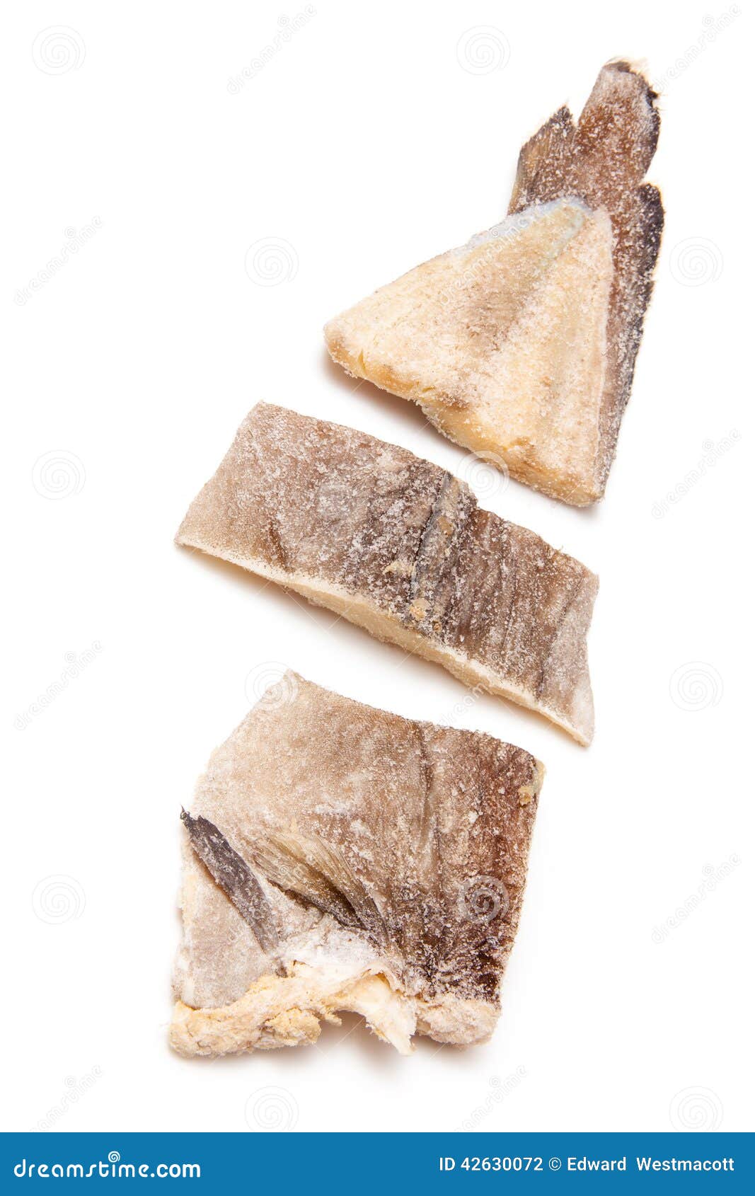 Salt Cod Pieces, Isolated on White Stock Photo - Image of three, salted ...