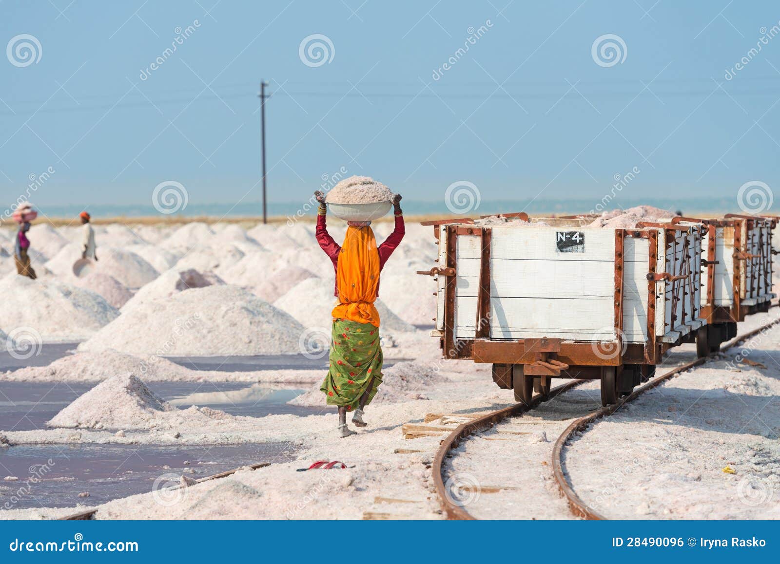 Salt Collecting in Salt Farm, India Editorial Photo - Image of field ...