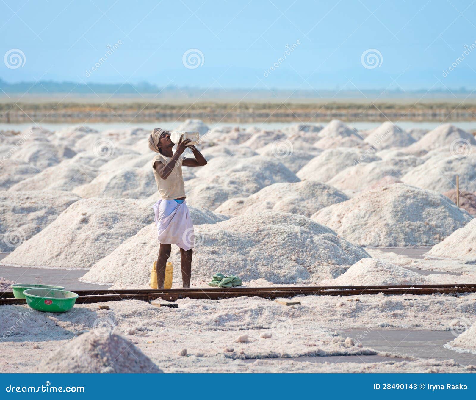 Salt Collecting in Salt Farm, India Editorial Stock Photo - Image of ...