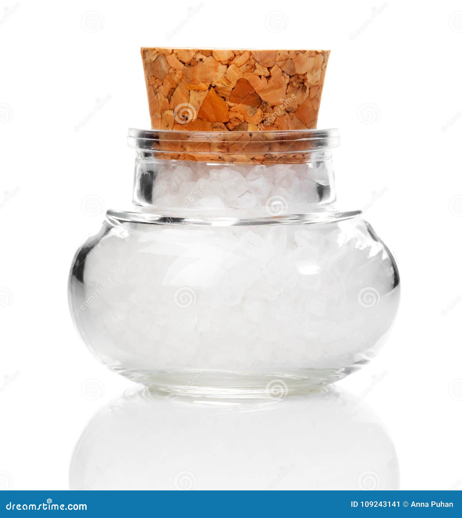 Salt in the Cork Jar, on White Stock Image - Image of ingredient ...