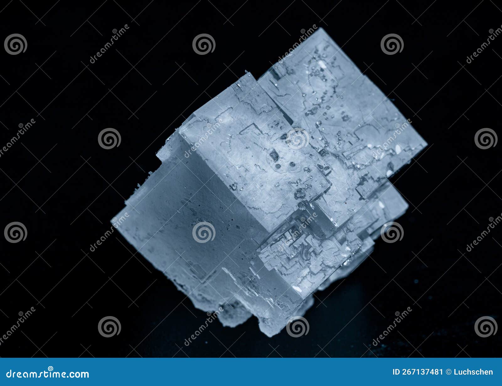 Salt Crystal on a Black Background Microscope View Stock Image - Image ...