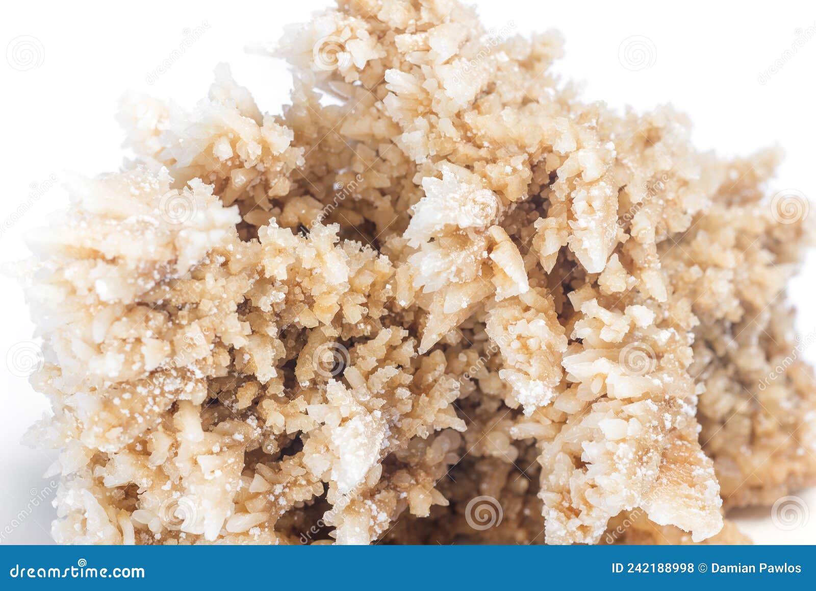 The Salt Crystal Structure. Rock Salt Isolated on White Background ...