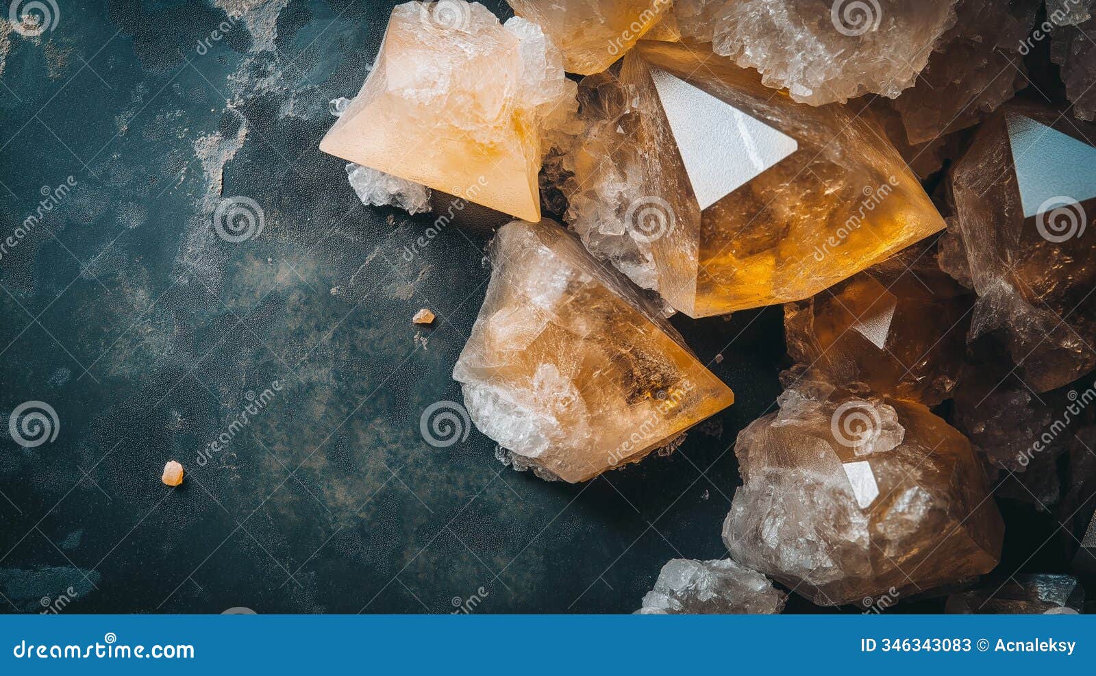 Salt Crystals on a Dark Surface, Revealing Their Sharp Stock Image ...