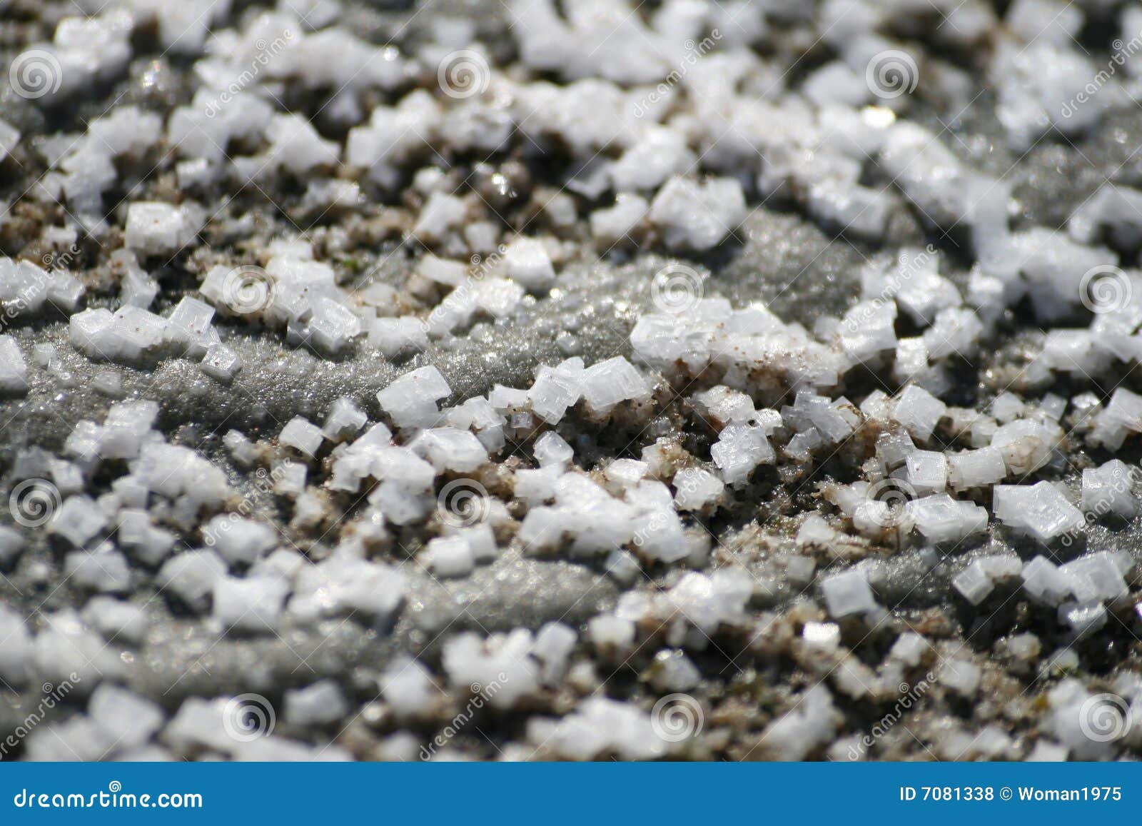 Salt crystals on grey sand stock photo. Image of barren - 7081338