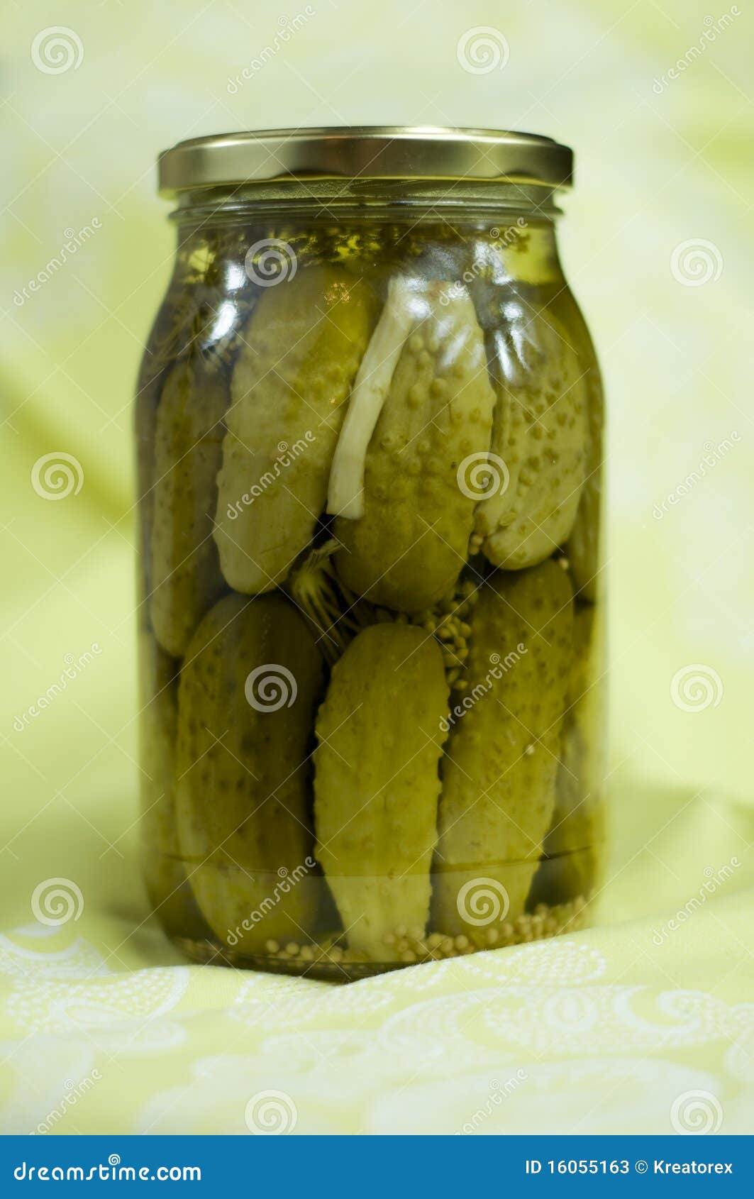 Salt cucumber stock image. Image of green, container - 16055163