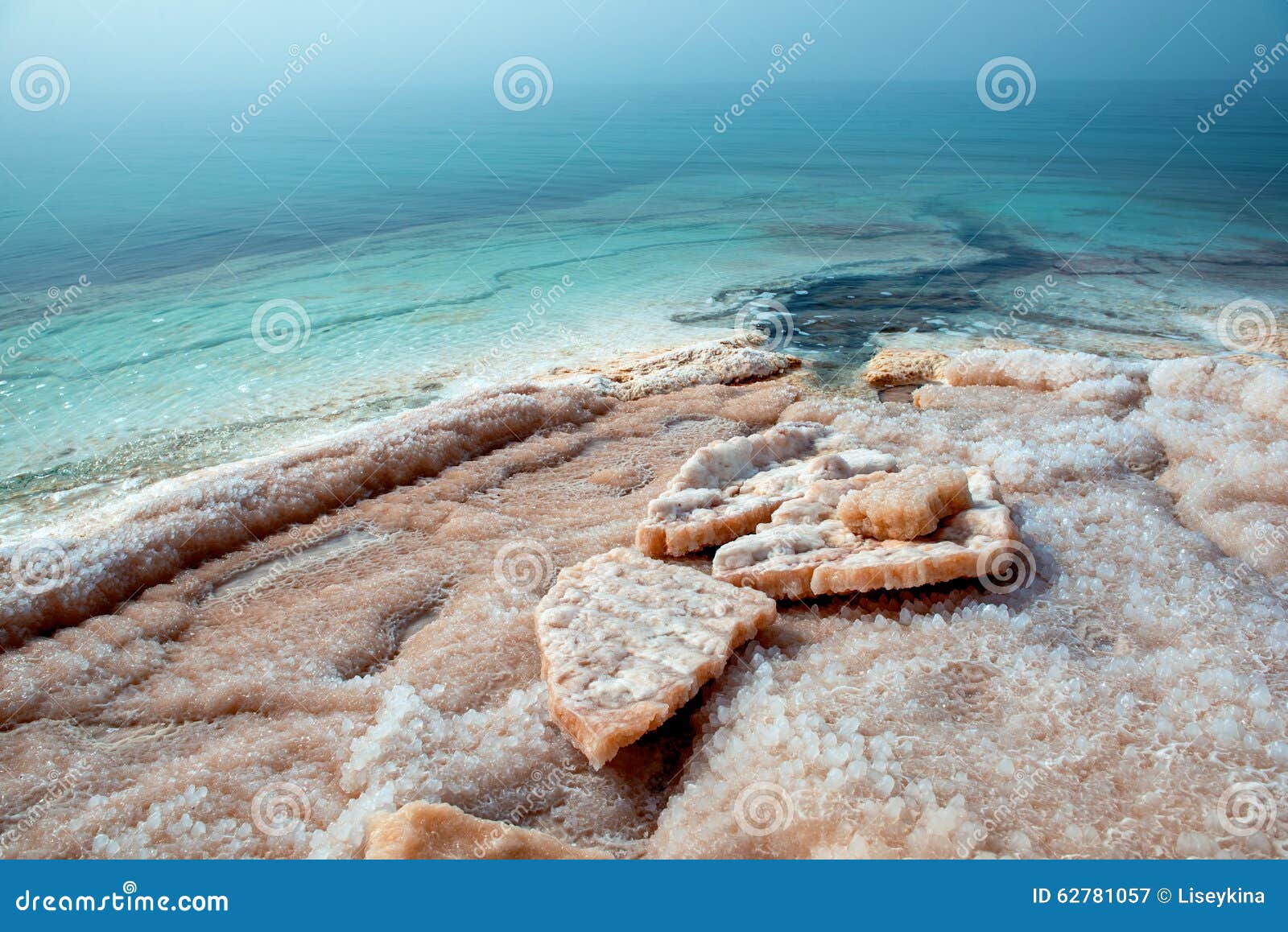 Salt at the Dead Sea Beach. Jordan. Stock Image - Image of nature ...