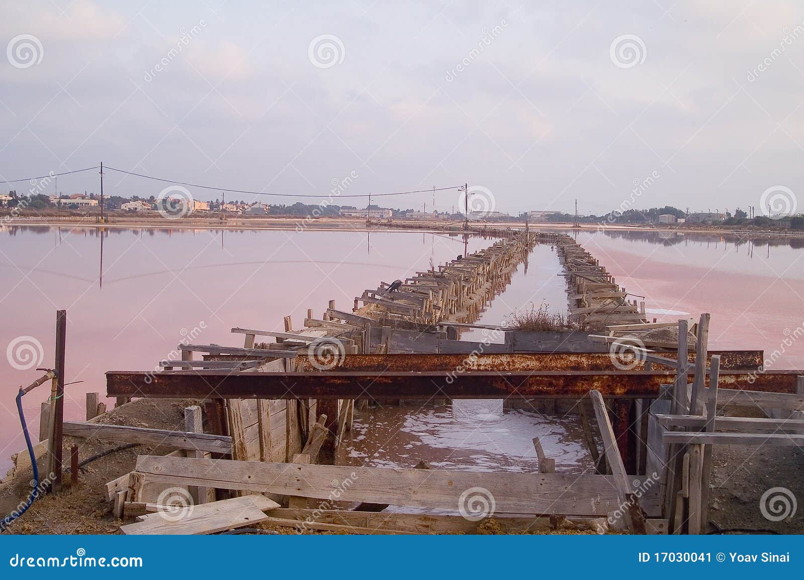 Salt factory in sunset stock image. Image of mineral - 17030041
