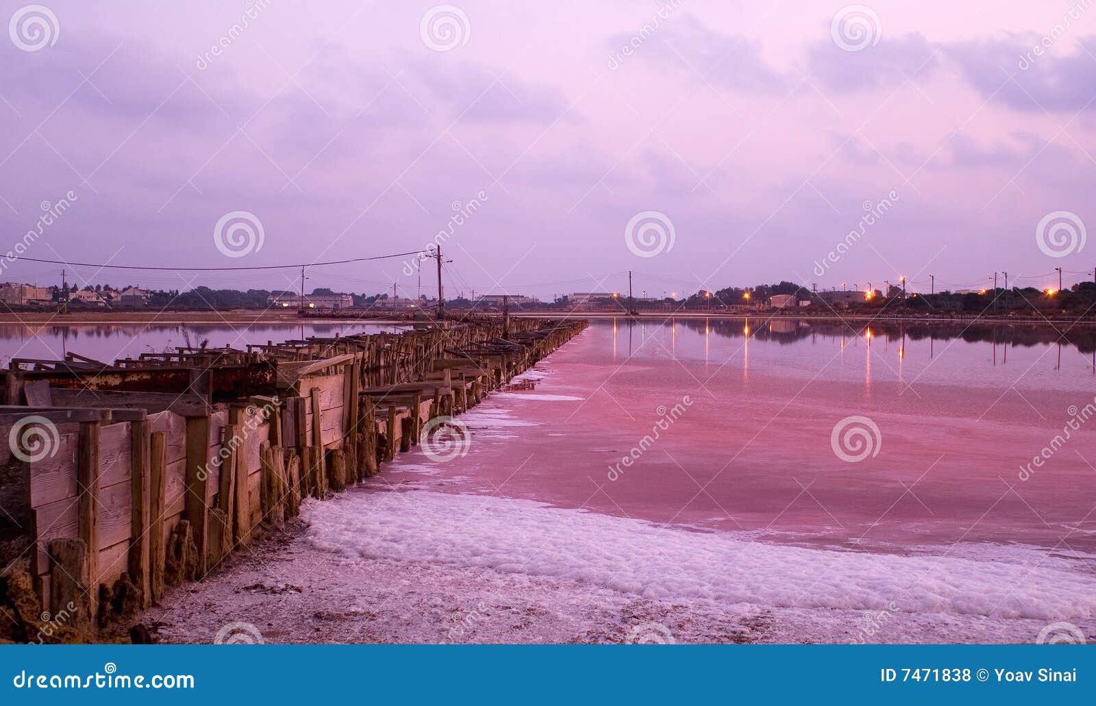 Salt Factory in Sunset Israel Stock Photo - Image of factory, mineral ...