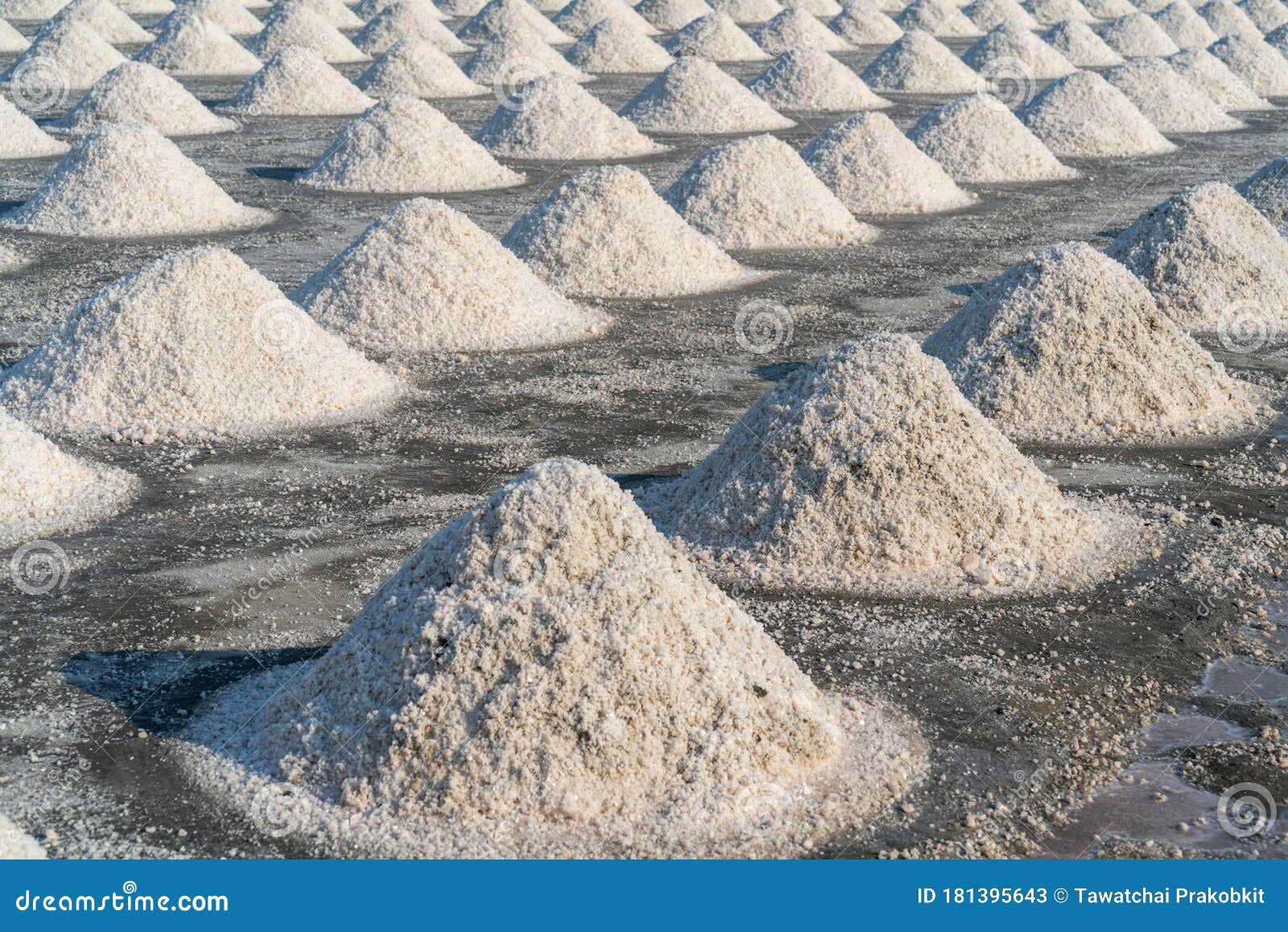 Salt in Salt Farm Ready for Harvest, Thailand Stock Image - Image of ...