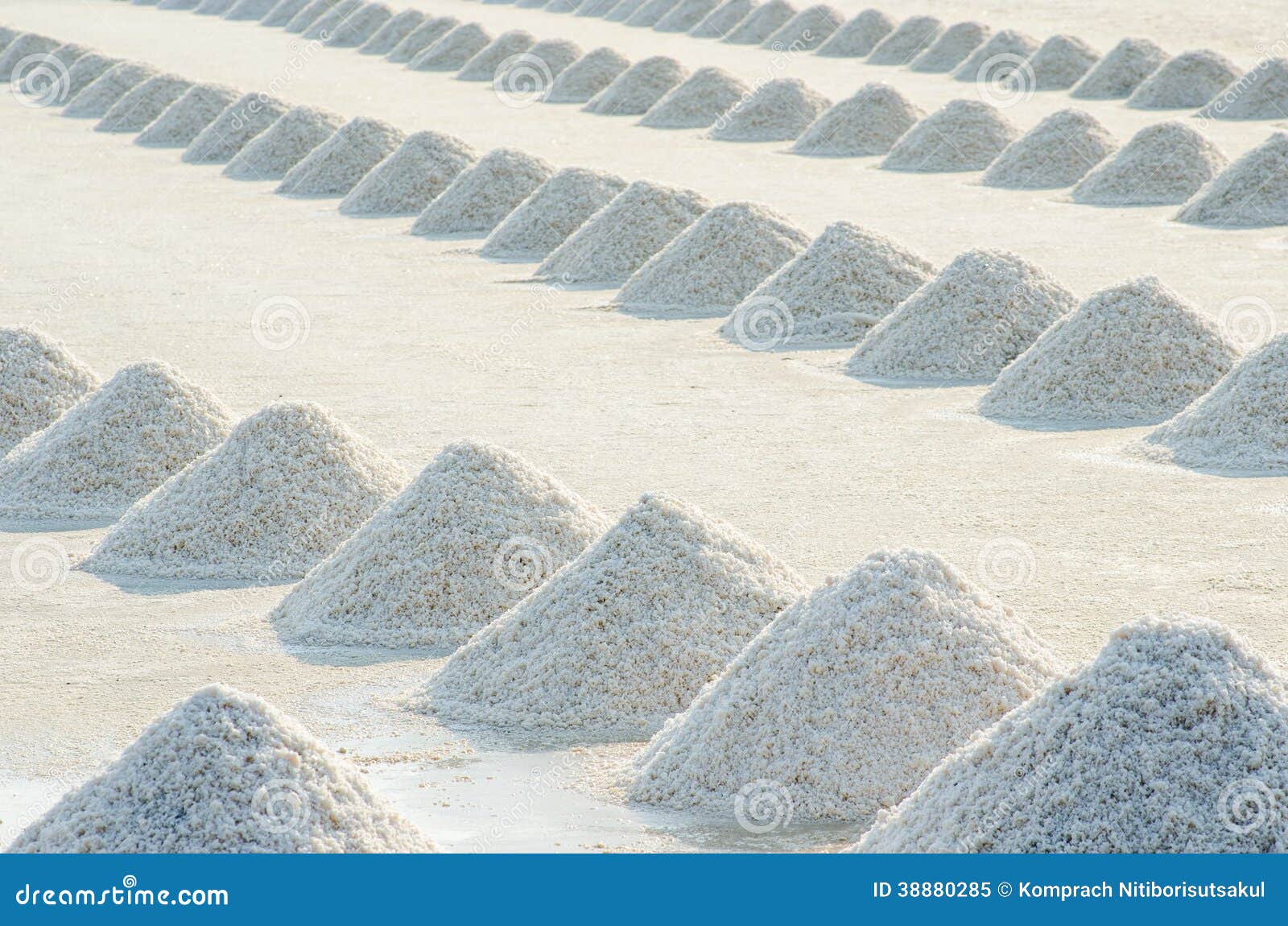 Sea Salt Farm At Samut Sakhon, Thailand. Organic Sea Salt. Evaporation ...