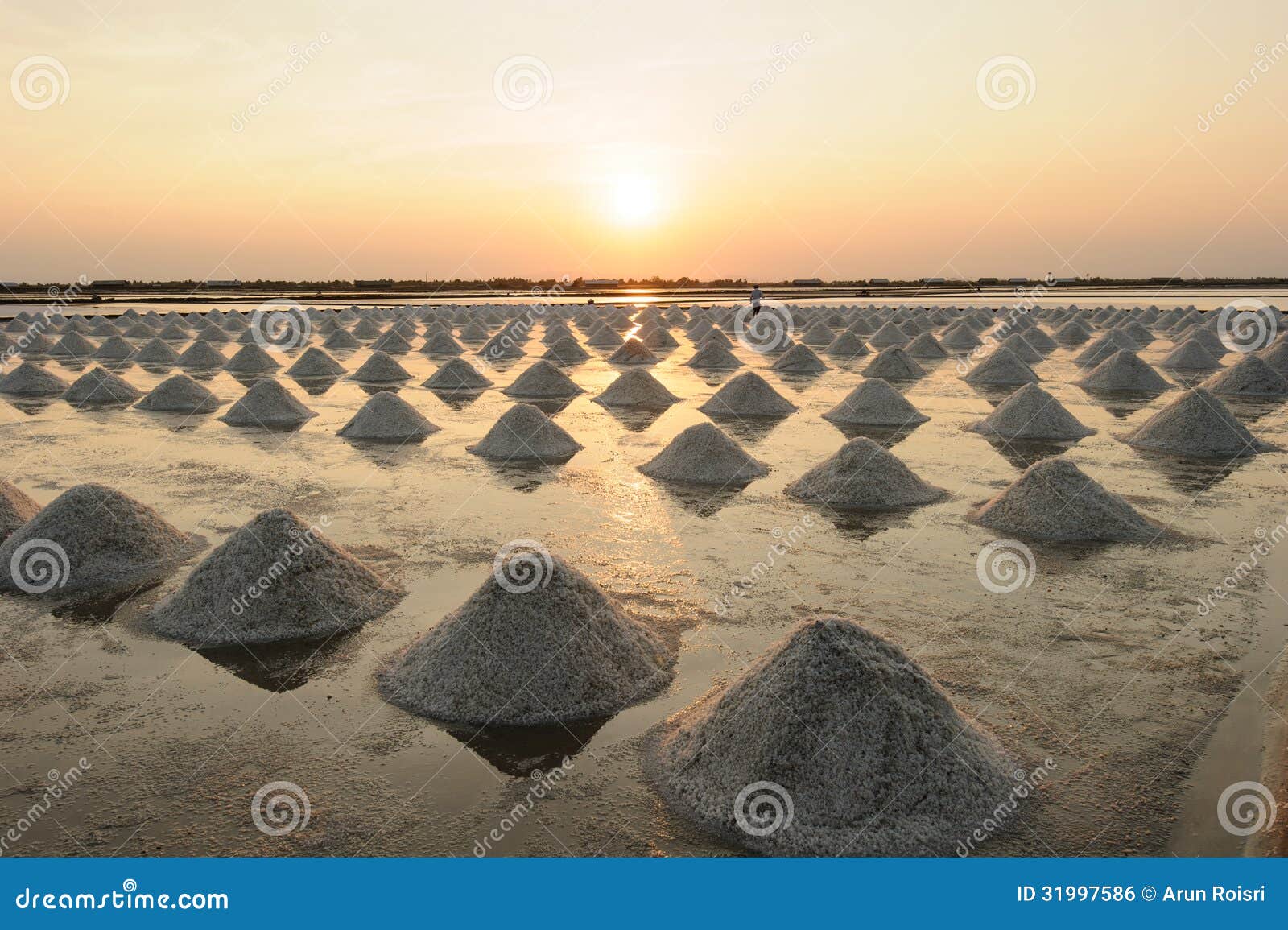 Salt Farm, Salt Pan in Thailand Stock Photo - Image of farm, blue: 31997586