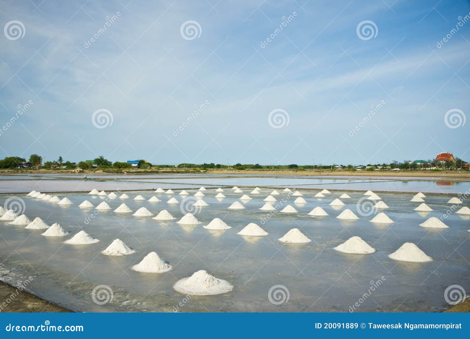 Salt farm in Thailand stock image. Image of outdoor, pile - 20091889